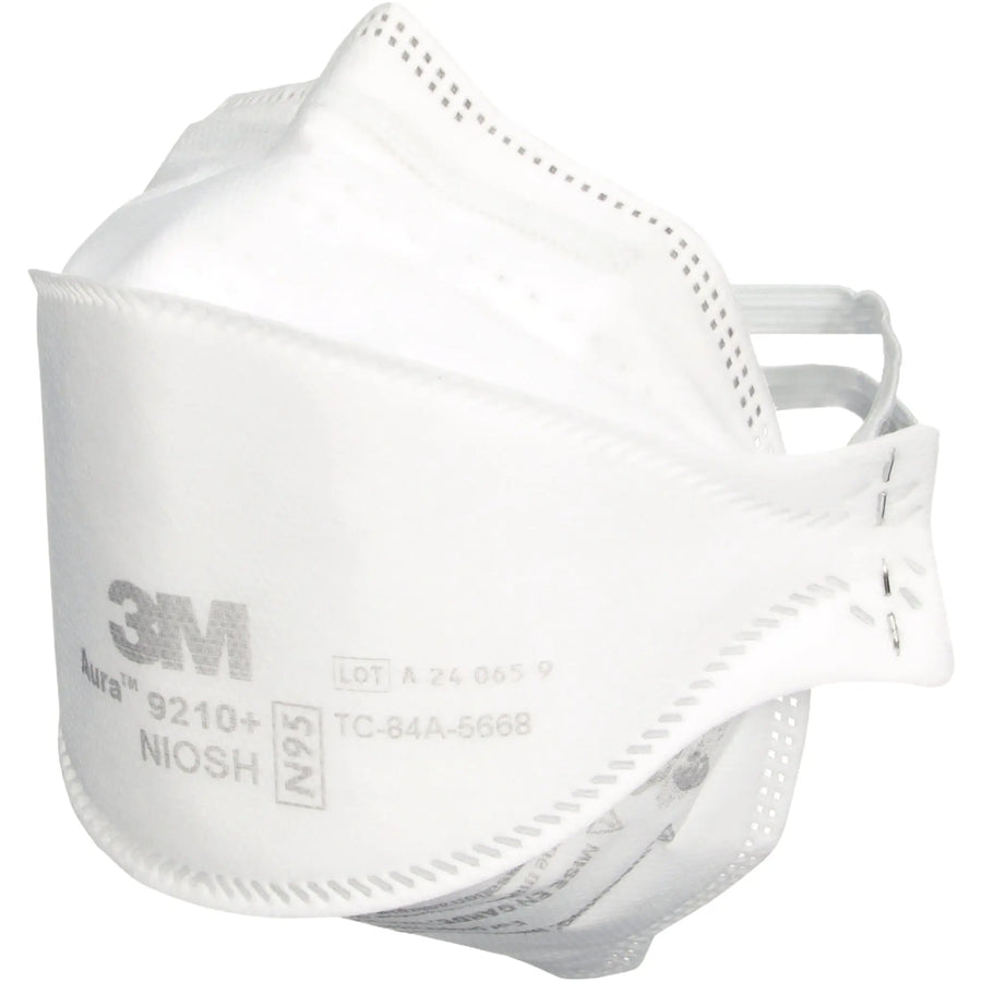 3M 9210+ N95 Aura Respirator Mask – Universal Fit, White, 3-Panel