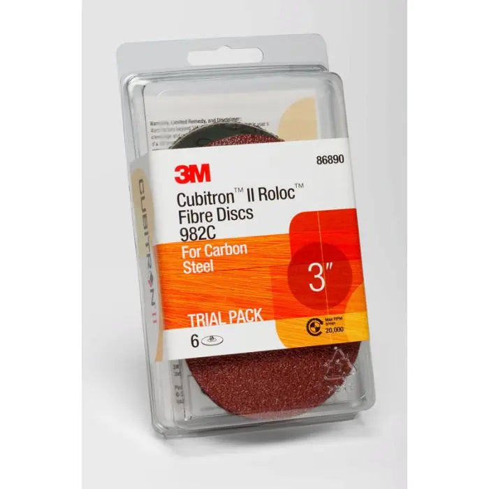 3M™ Cubitron™ II Roloc™ Fibre Disc 982C, 86890, TR, 3 in, Multi Pack,