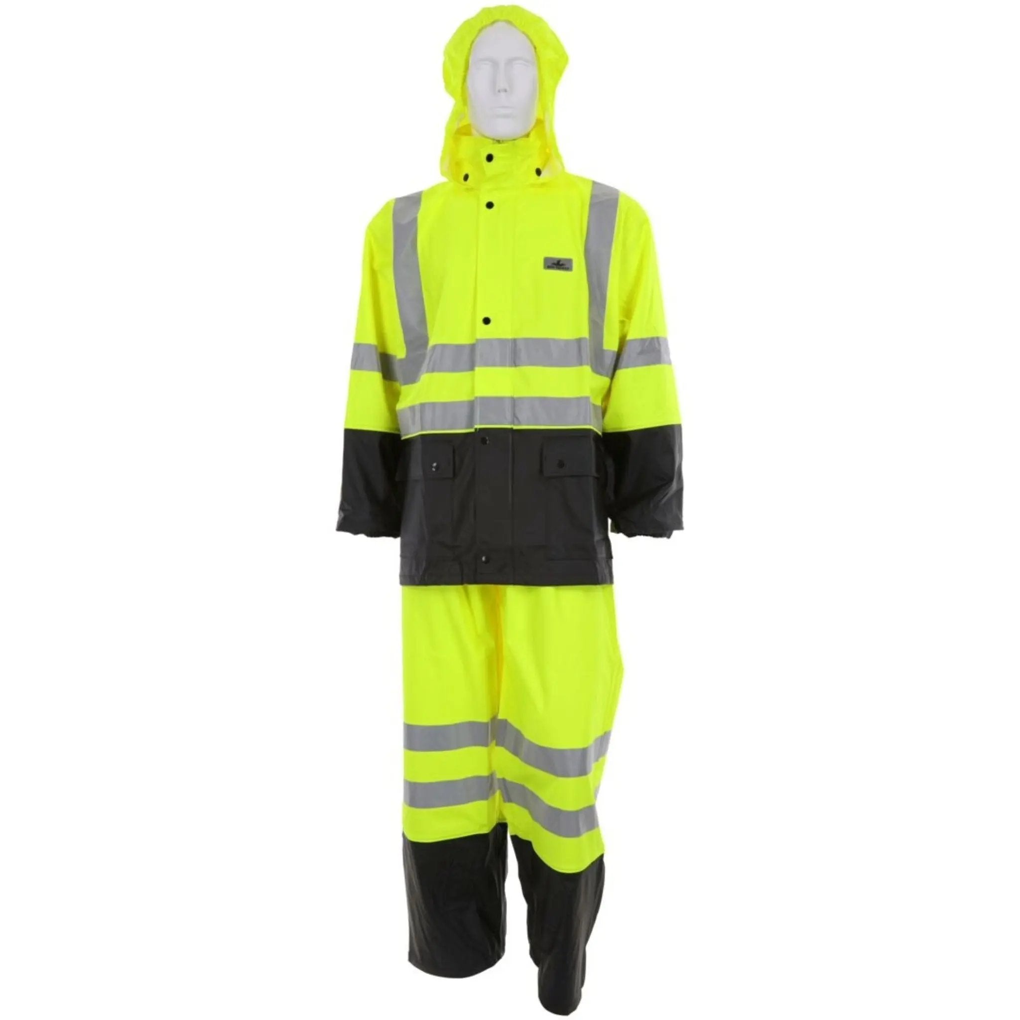 MCR Safety Luminator 5182S Hi-Vis Class 3 Reflective Rain Suit, Lime