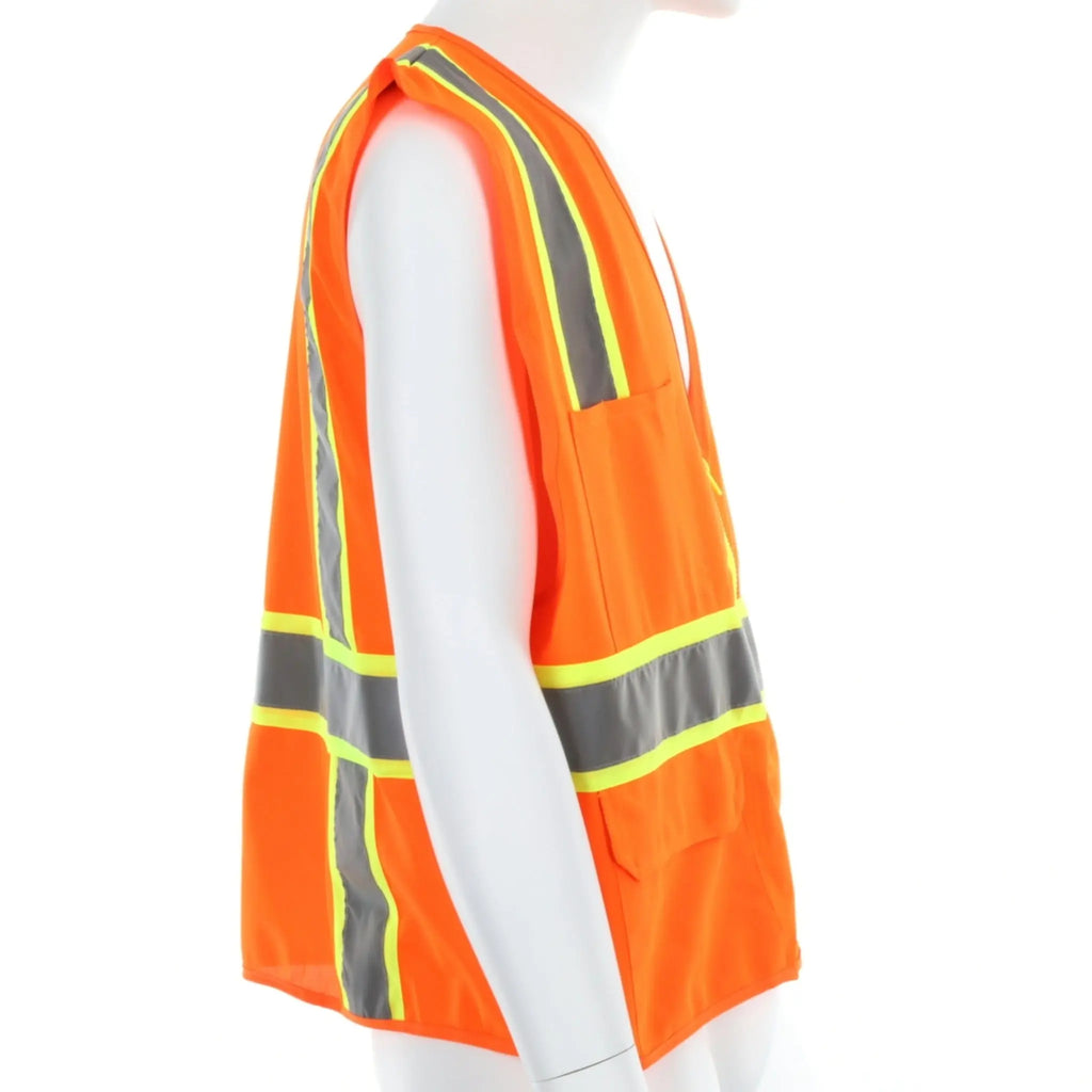 MCR Safety Luminator SURVO Reflective Safety Vest, Hi-Vis Orange