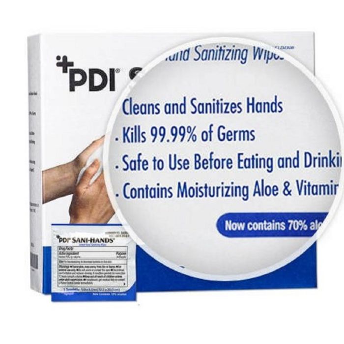 PDI D43600 Sani-Hands Instant Hand Sanitizing Wipes, Individually Pack